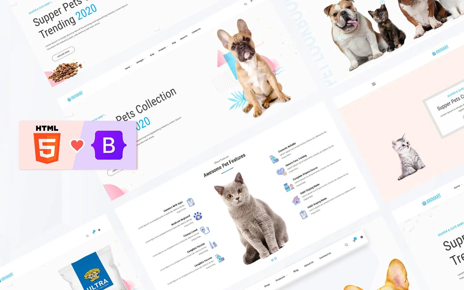 Animart Pet Shop Care bootstrap 5 Template Website Template - Ready4site