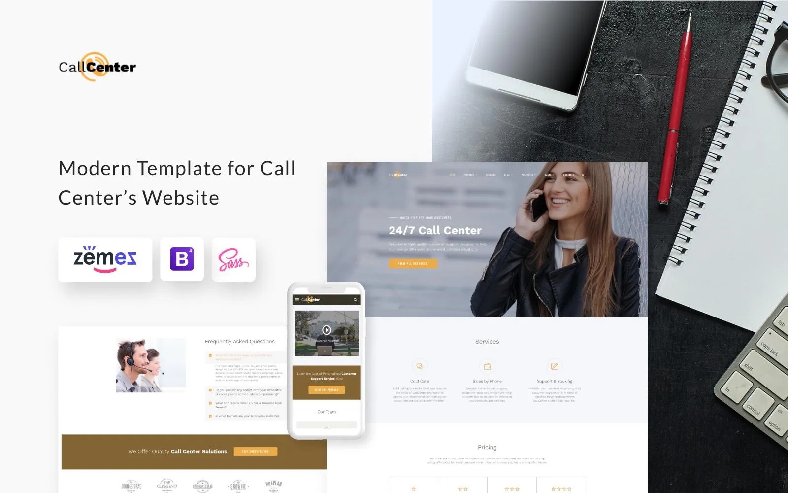 Call Center Multipage HTML5 Website Template - Ready4site