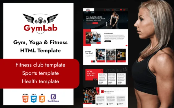 Gymlab - Yoga and Fitness HTML Template Website Template - Ready4site