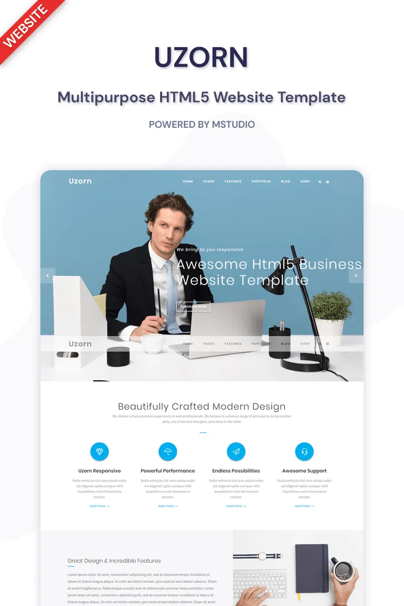 Uzorn - Responsive Multi-Purpose Website Template - Ready4site