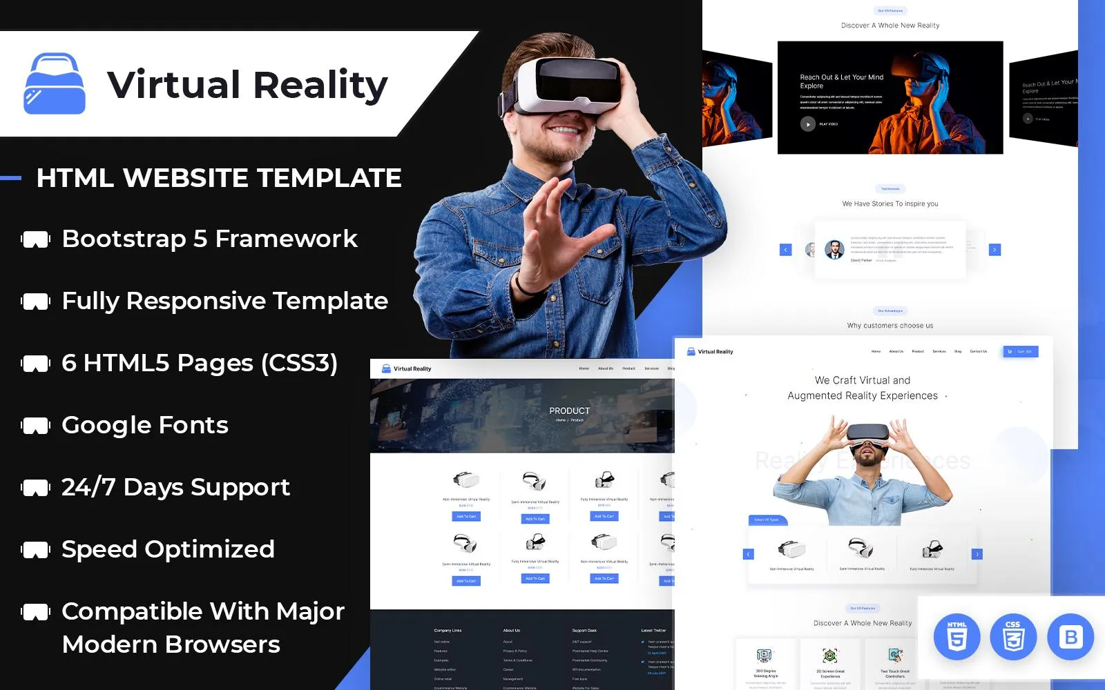 VR Studio HTML Website Template - Ready4site