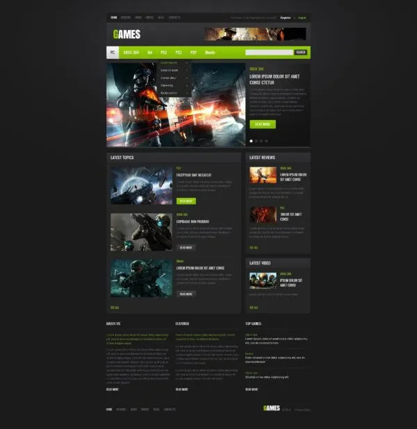 Free Game Portal Website Theme Website Template - Ready4site