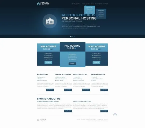 Free Hosting Provider Services Website Template - Ready4site