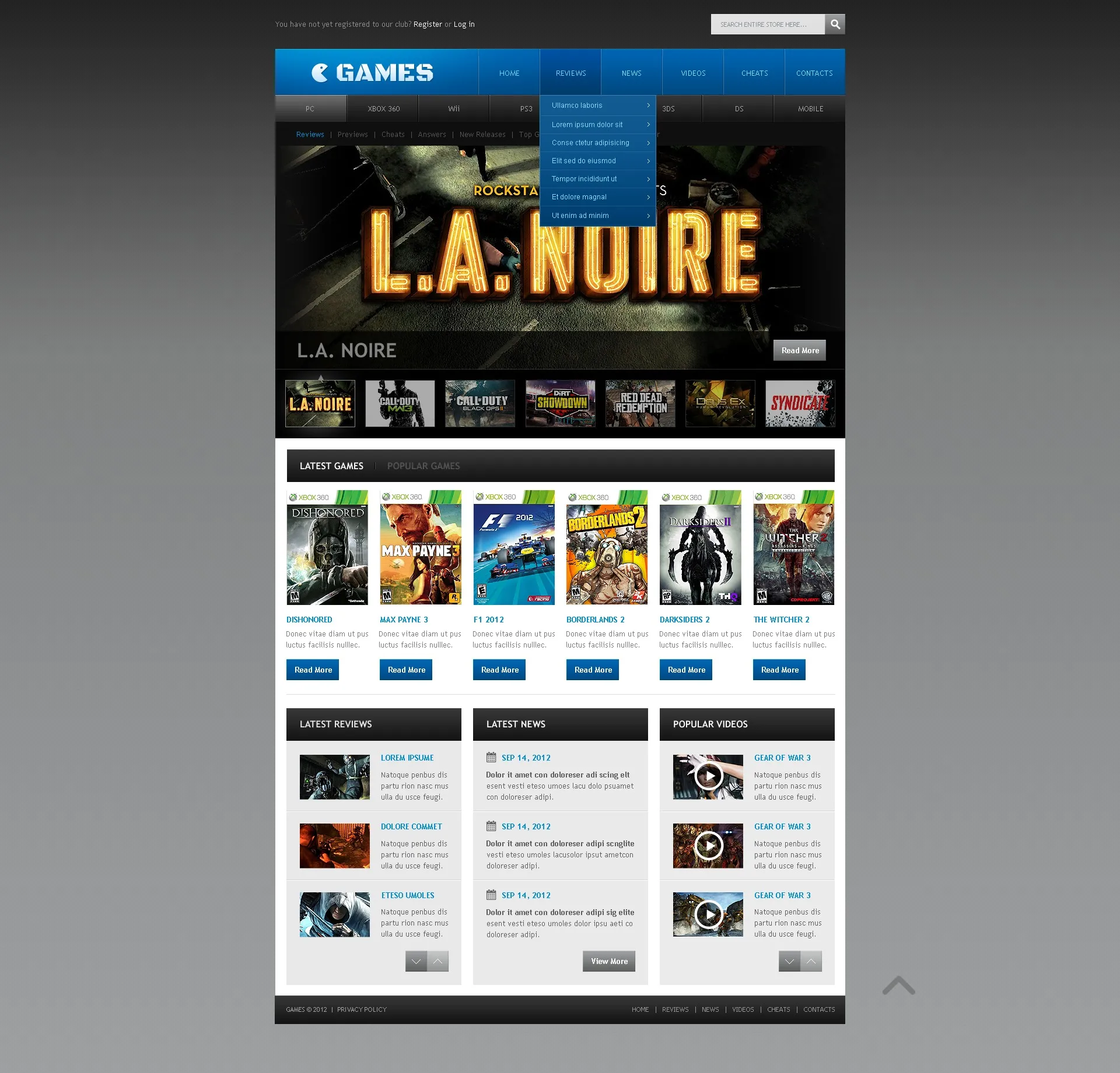 Free Video Game Portal Website Design Website Template - Ready4site