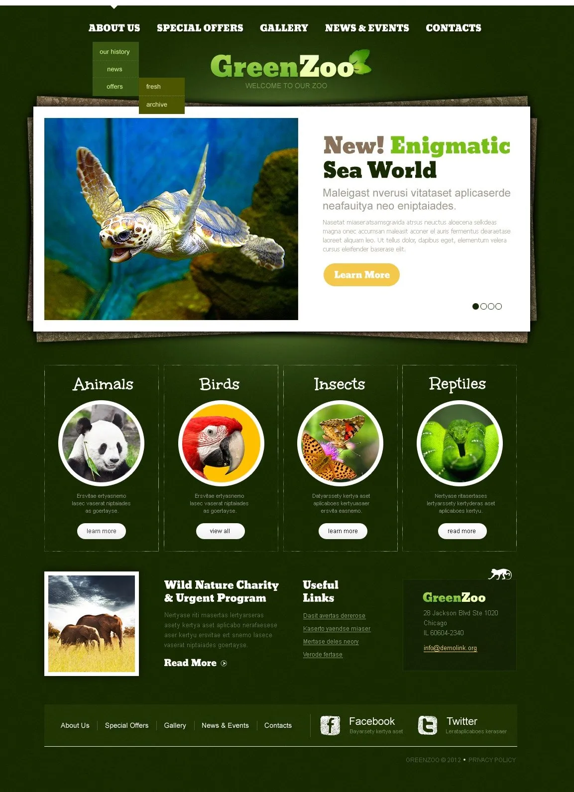 Free Zoo Website Template - Ready4site