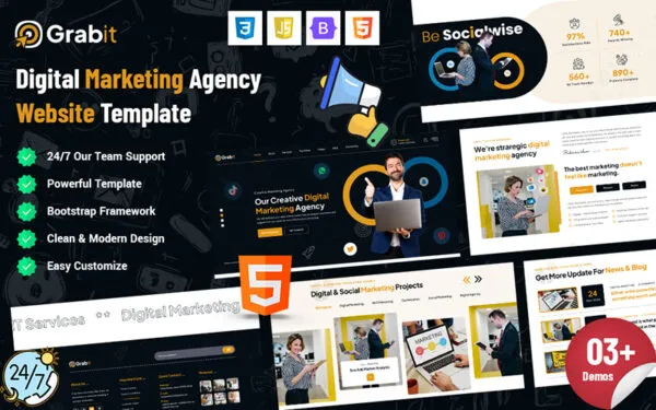 Grabit - Digital Marketing Website Template - Ready4site