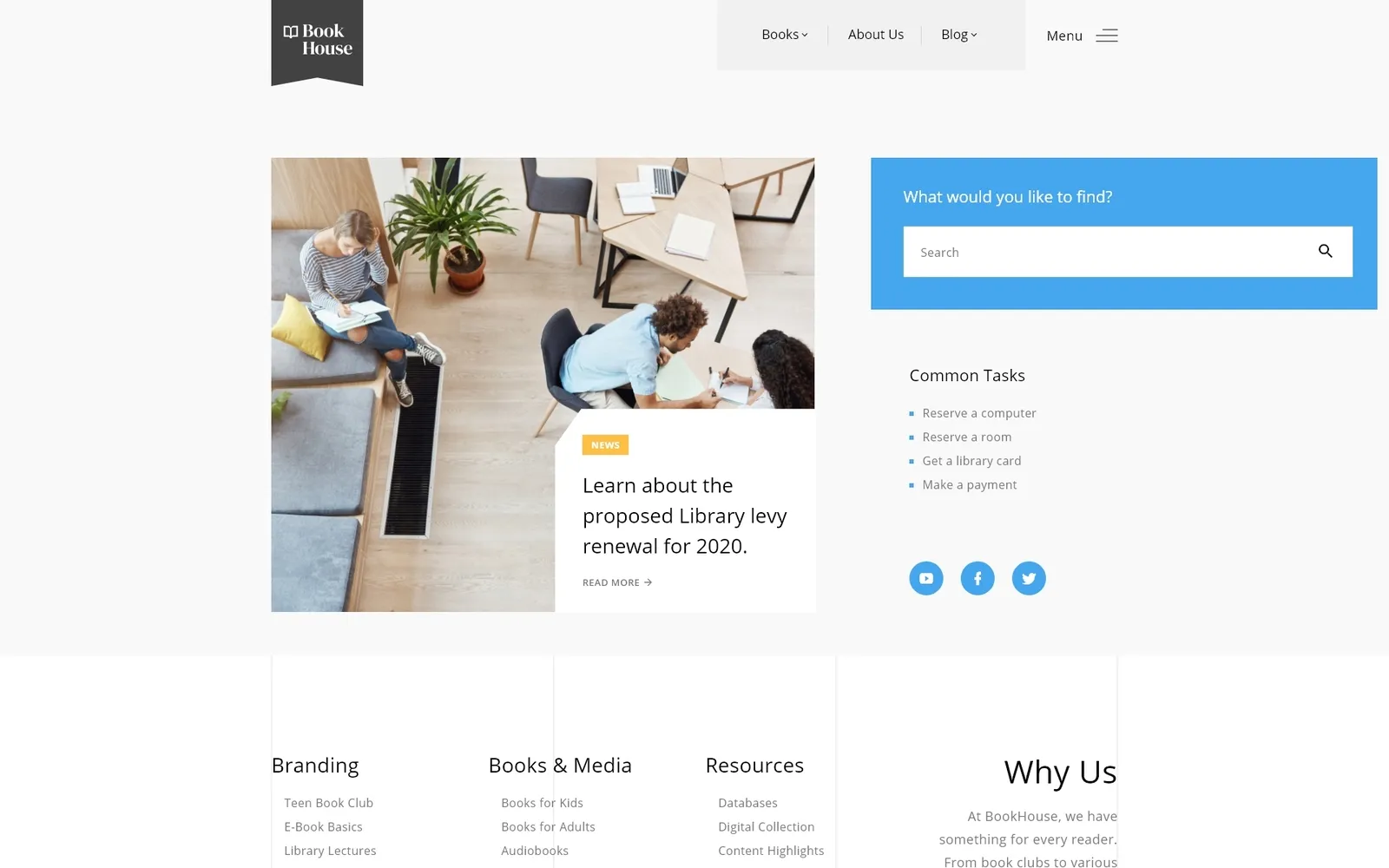 BookHouse - City Library Website Template - Ready4site